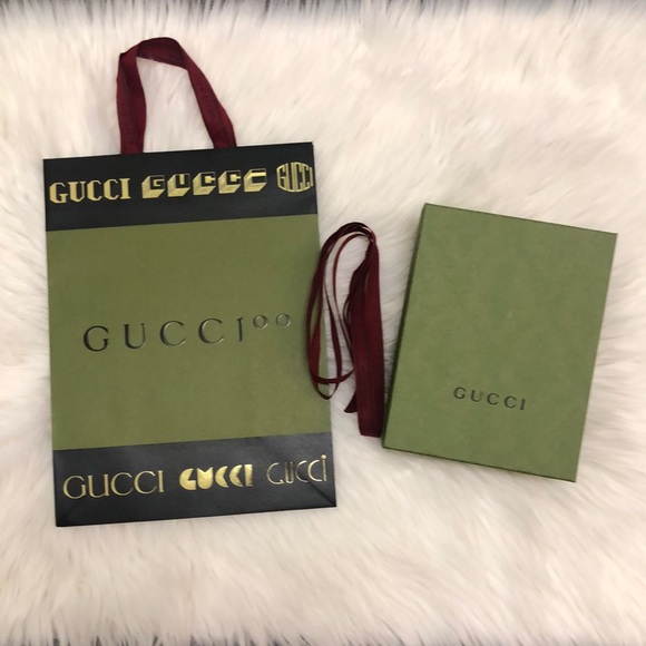 Gucci | Other | Authentic Gucci Small Gift Box Ribbon Shopping Bag Set ...